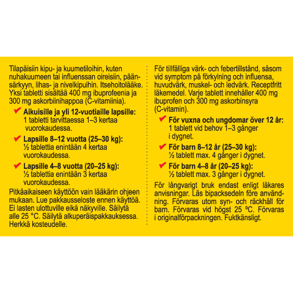 IBUMAX-C tabletti, kalvopäällysteinen 400/300 mg 30 fol - Oma e-apteekki