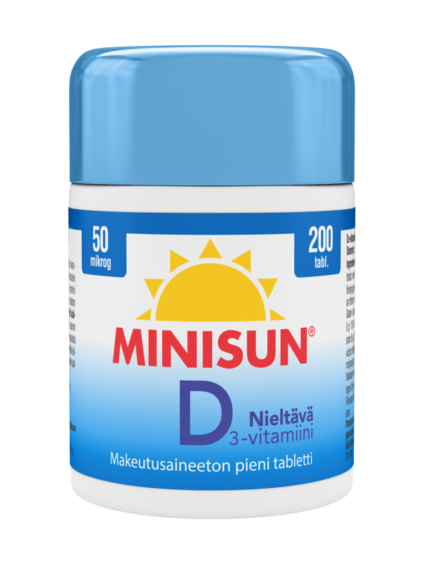 Minisun D-vitamiini Nieltävä 50 mikrog 200 tabl - Oma e-apteekki